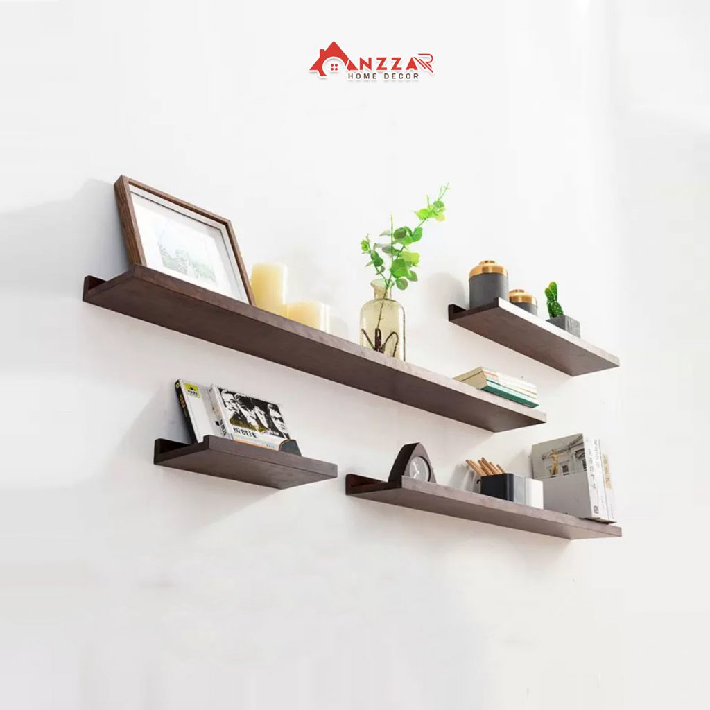 Kệ Gỗ Treo Tường Màu Nâu Socola - Anzzar Home Decor